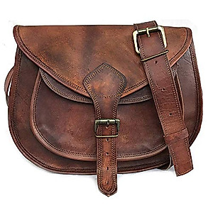 Leather Purse Women Shoulder Bag Crossbody Satchel Ladies Tote, Brown, Size 14.0