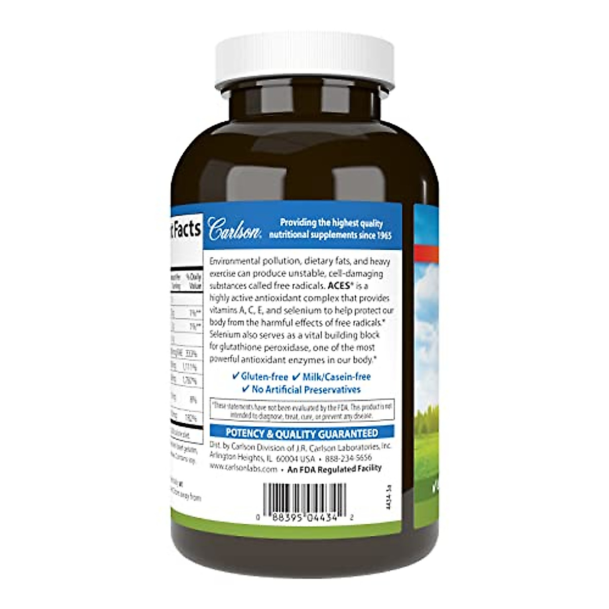 Carlson - ACES, Vitamins A, C, E + Selenium, Cellular Health & Immune Support, Antioxidant, 300 Softgels