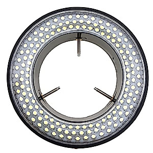 QAREQU 144 LED Ring Light External Adjustable Dimmer Adapter for Camera Microscope Brightness