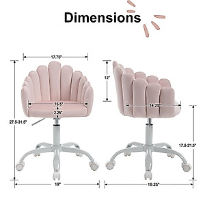 HEAH-YO Swivel Kids Chair Set of 1, Adjustable Kids Desk Chair with Armrest and Back, Cute Kids Task Chair with Wheels for Boys and Girls, Pink