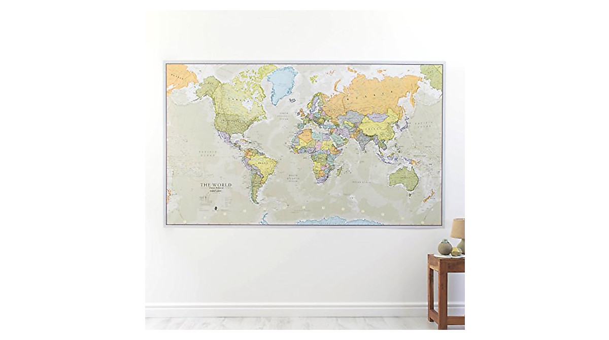 Giant World Map - Large Laminated Political Map for Classroom & Home
