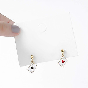 ANDPAI Unique Funny 18K Gold Plated Hypoallergenic Poker hearts and spades A Ace Playing Cards Dangle Drop Stud Earrings For Women Gambling Casino Jewelry Gift (Gold)