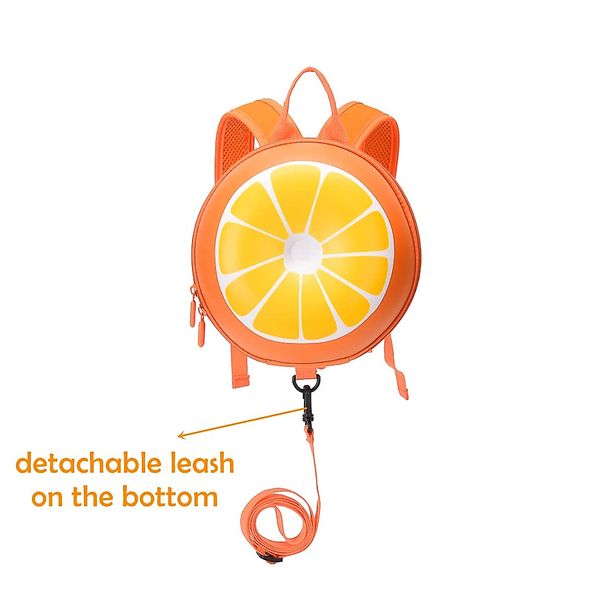 Kids happy Toddler Backpack with Leash,Child Safety Harness Backpack,Kids Backpack Harness Leash,Toddler Waterproof Backpack with Leash, Fruit Pattern,for Age 1-10 Years (Orange), 9x9x4 inch (LT010)