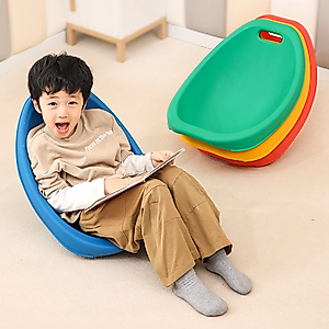 MAMABO 4-Pack Kids Scoop Rocker, Lightweight Scoop Rocker Toys, Portable Childrens Chairs for Preschool/Daycare/Family, Sitting Comfortably