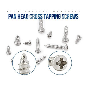 1100pcs Round Pan Head Tapping Screws Set M1.2 M1.4 M1.5 M1.7 M2 Mini Screw Laptop Computer Screw Phillips Screw Kit DaJiKan