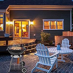 VINGLI 18 Inch Charcoal Grill Original Kettle Apple Charcoal Grilling Stove Large Oven for Outdoor Courtyard Picnic Roast Meat Home BBQ