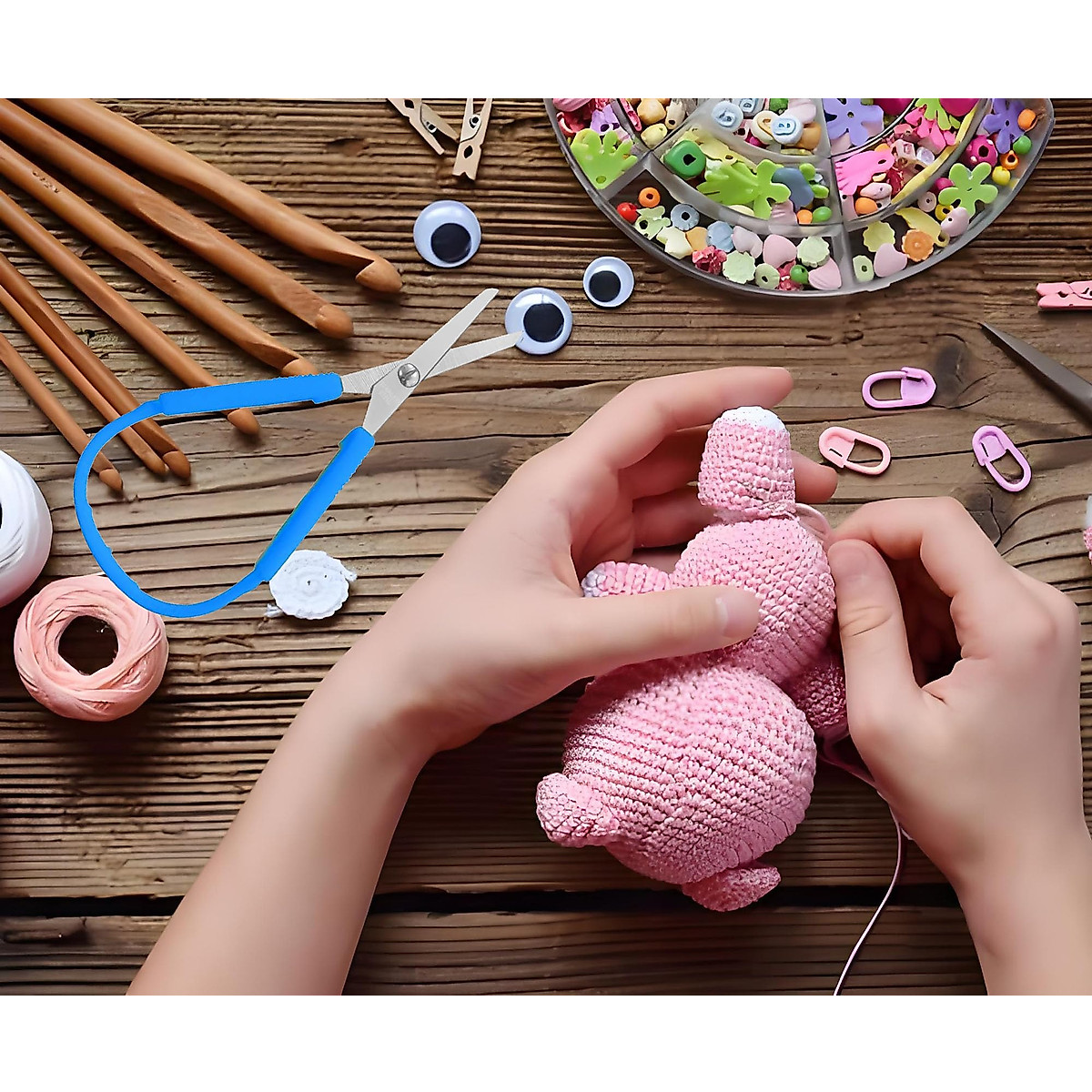 Mini Squeeze Scissors, Lefty Support Loop Scissors for Toddlers，5 Inch Adaptive Design Preschool Training Scissors (3, Red+Blue+Yellow)