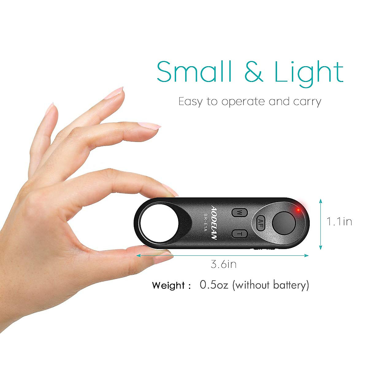 Wireless Camera Remote Shutter Release for Canon EOS M6 Mark II, R, RP, 90D, 77D, 800D, 200D, 250D, M50, Rebel T7i, Replace Canon BR-E1