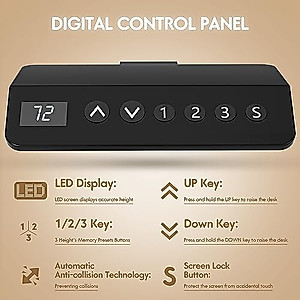 Homall Electric Standing Desk with Triple Drawers, Adjustable Height Stand Up Desk, 55 x 24 Inch Table with Storage Shelf, Sit Stand Home Office Desk with Splice Board (Rustic Brown)