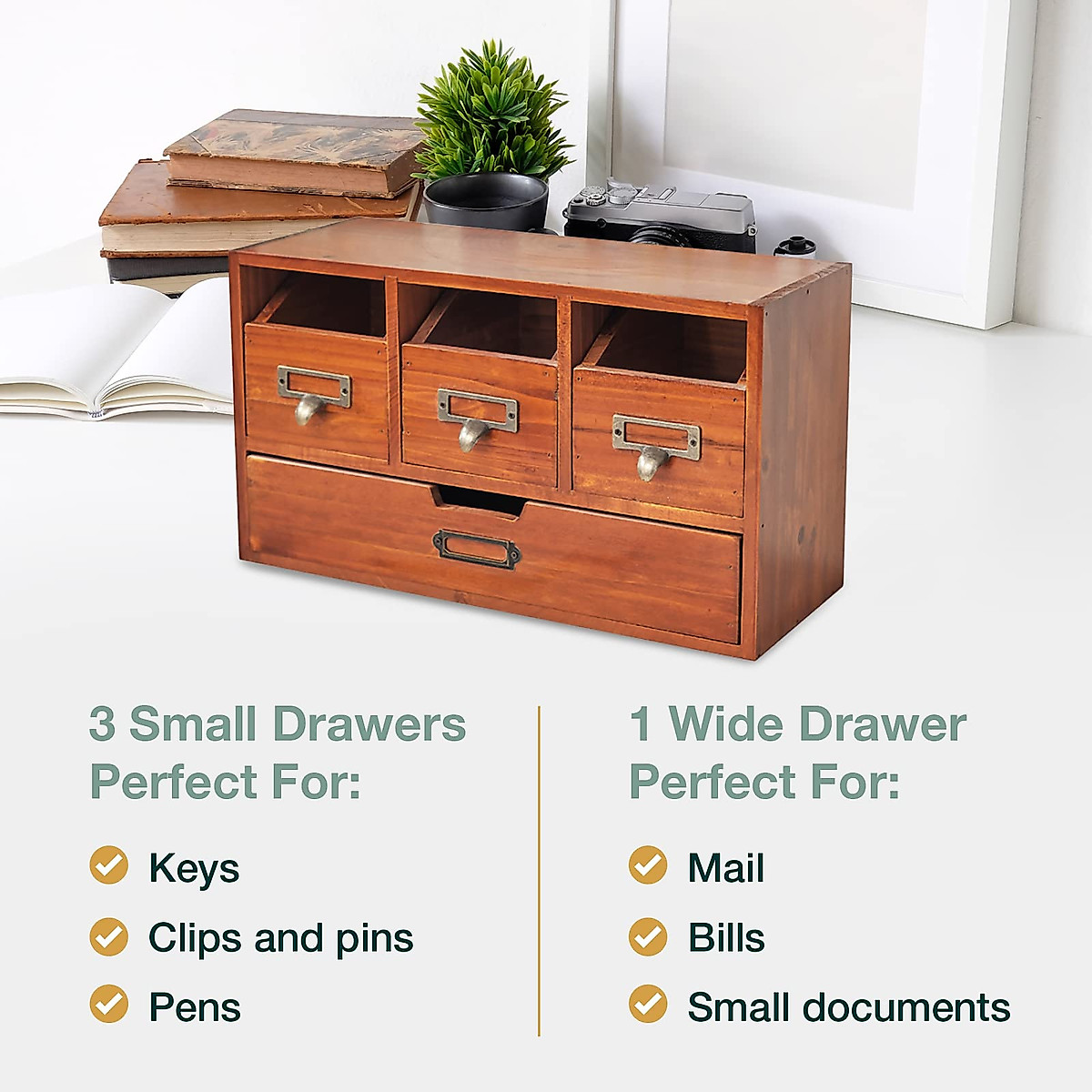 Stylish 4-Drawer Desktop Organizer for Home & Office