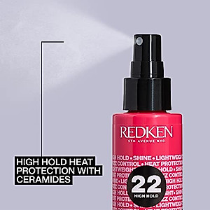 Redken Thermal Spray 22 High Hold | Thermal Heat Protectant and Setting Mist | For Curling and Flat Irons | Lasting Frizz Control | Protects Against Heat Damage | All Hair Types | 4.2 Oz