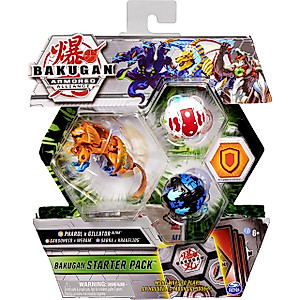 Bakugan Starter Pack 3-Pack, Fused Trox x Nobilious Ultra, Armored Alliance Collectible Action Figures