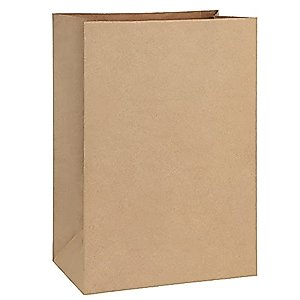 BagDream Grocery Bags 12x7x17 Inches 100Pcs Heavy Duty Kraft Brown Paper Grocery Bags Durable Kraft Paper Bags, Paper Barrel Sack Bags, 100% Recycled Kraft Paper Gift Bags Bulk