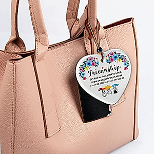Friendship Gifts for Women Best Friends Ornament Keepsake Heart Ceramic Plaque Birthday for BFF Bestie Soul Sister