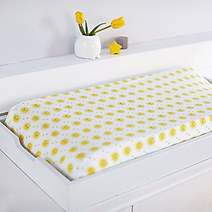Hello Spud - Yellow Sunshine Changing Pad Cover Organic Cotton Jersey - Super Soft