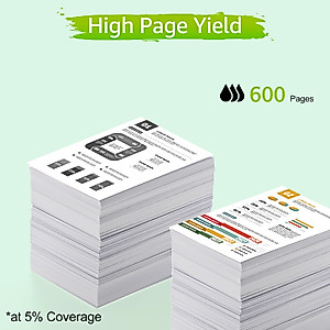 greencycle Remanufactured Ink Cartridge Replacement for HP 62XL 62 XL C2P05AN Compatible for Envy 5540 5640 5660 7644 7645 OfficeJet 5740 8040 OfficeJet 200 250 Series Printer (Black, 2 Pack)