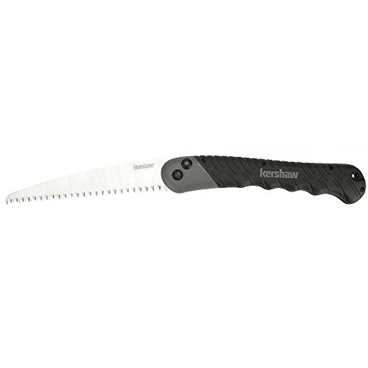 Kershaw Taskmaster Folding Saw (2555X); for Camping and Hunting with Serrated High Performance 7 in. Steel Blade, Lock Button Release and Glass-Filled Nylon Handle with Rubber Overlay