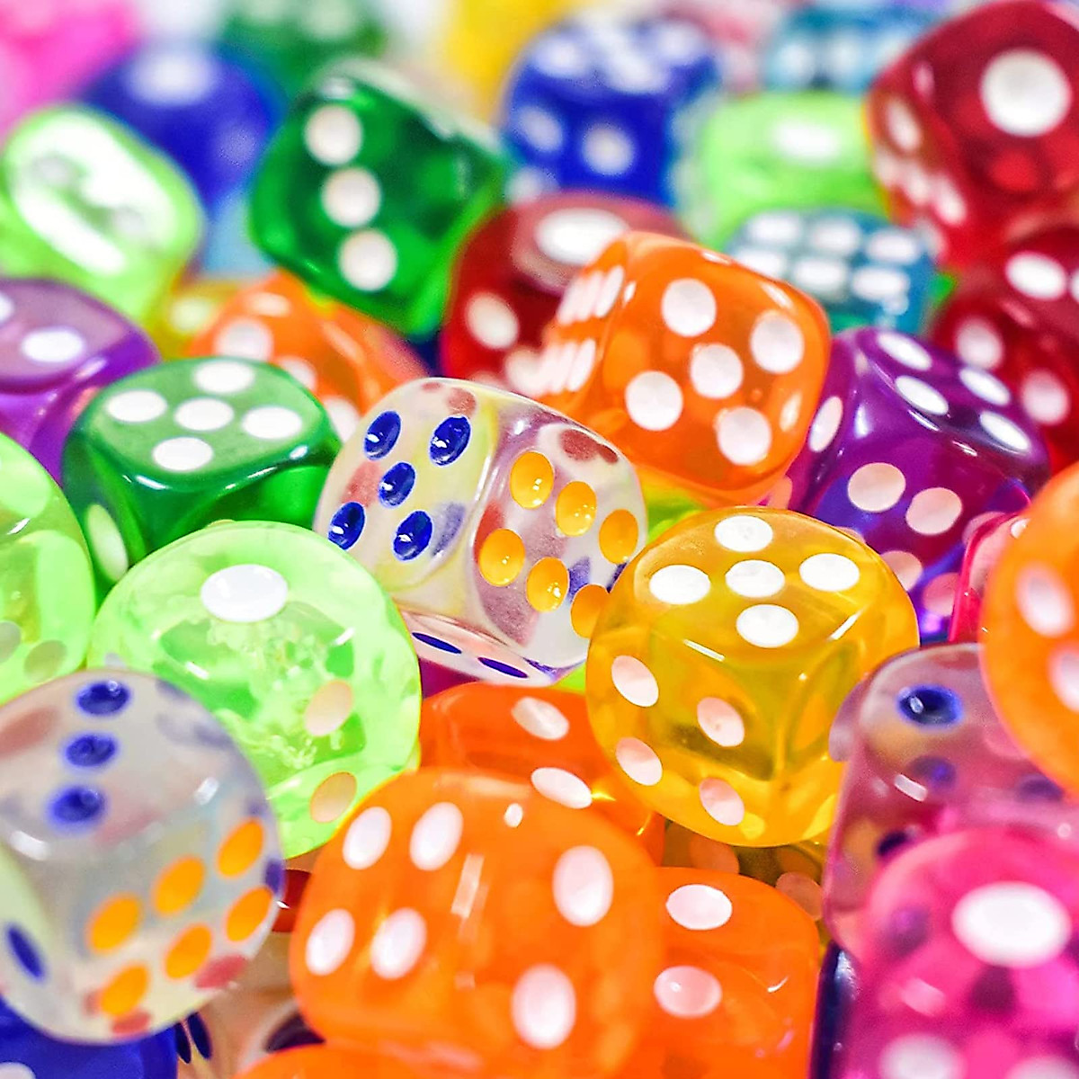 Dice Game, Yision Colored Dice, 14mm D6 Dice for Bunco Games, Activity, Casino Theme, Party Favors, Toy Gifts -100pcs