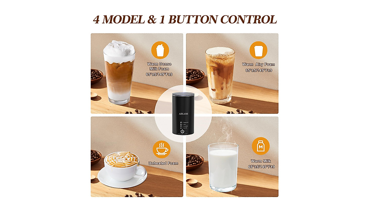 AIKAMI 4-in-1 Milk Frother for Coffee Lovers