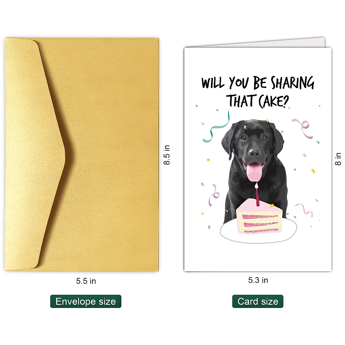 Funny Dog Birthday Card, Birthday Card from Dog, Happy Birthday Card for Dog Owner, Labrador Will You Be Sharing That Cake Bday Card