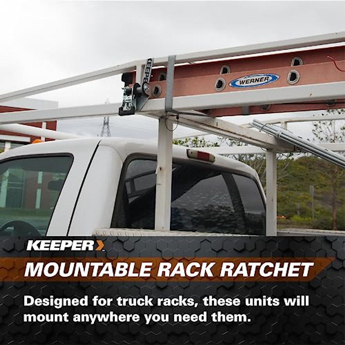 Keeper 05530-3 1-1/2" x 8’ Mountable Rack-Ratchet with 500 lbs. Working Load Limit and 1,500 lbs. Break Strength