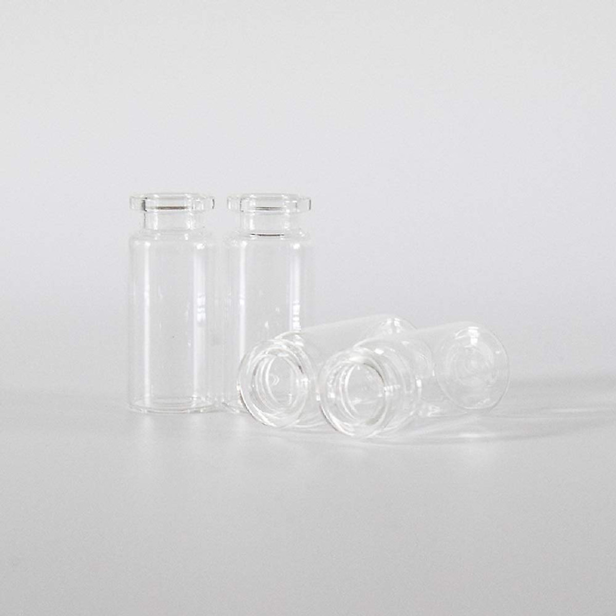 10ml Sample Vials Pack of 154 pcs-24x45mm Glass Transparent Bottom headspace Sample Bottles, chamfered Surface Treatment