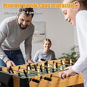 Giantex Foosball Table, Wooden Soccer Table Game w/Footballs, Suit for 4 Players, Competition Size Table Football for Kids, Adults, Football Table for Game Room, Arcades (48 inch, Wood)