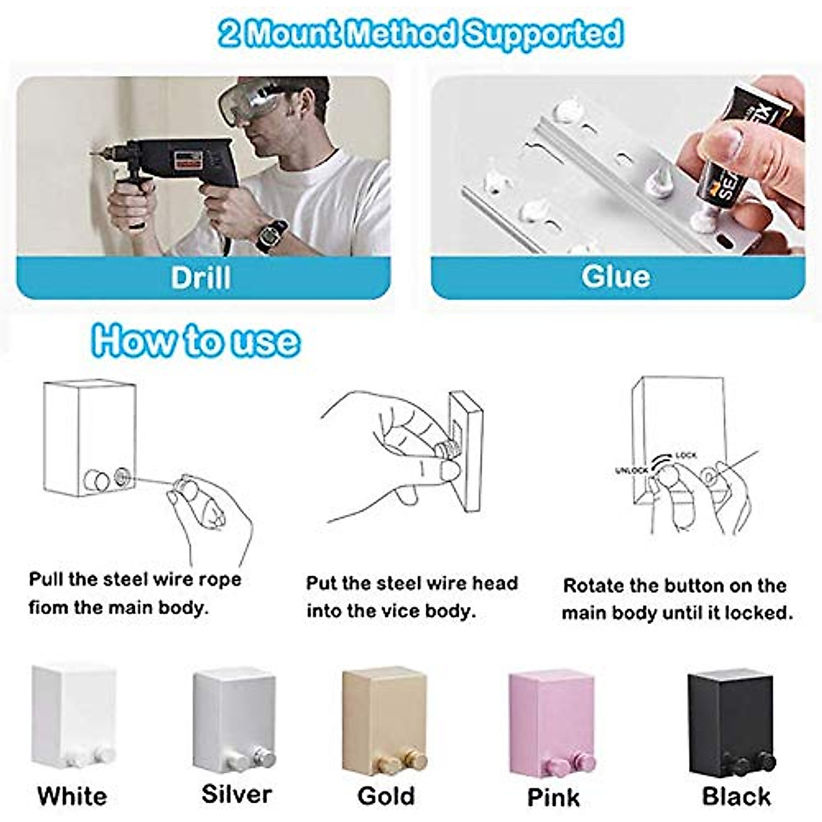 Retractable Clothesline, Adjustable Clothing Rope Indoor Outdoor with ABS Case+ Aluminum, Heavy Duty Stainless Steel Line Wall Mounted Laundry Drying String, Hotel Style 13.8 Feet - Pink