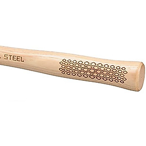 REAL STEEL 0421 Drop Forged Solid Brass Non-Sparking Hammer, Hickory Wood Handle, 20-Ounce