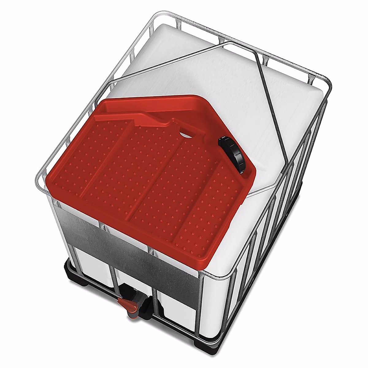 DENIOS® IBC Tote Funnel - Premium IBC Funnel chemically Resistant Polyethylene in red – 1x - Large Funnel - Made in USA - IBC Tank Funnel for Totes - Funnels – Fast & Safe