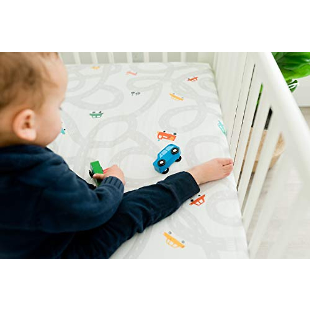 100% Cotton Fitted Crib Sheet - Premium Baby Bedding - Soft, Breathable & Durable - Cars Print