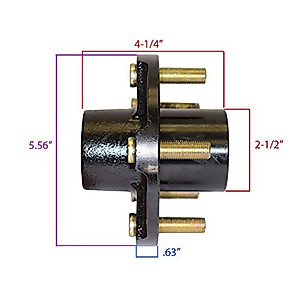 Rigid Hitch Incorporated Trailer Hub Kit (BT-150-F) 5 Bolt on 4-1/2 Inch Circle - Fits 1" and 1-1/16" Spindle