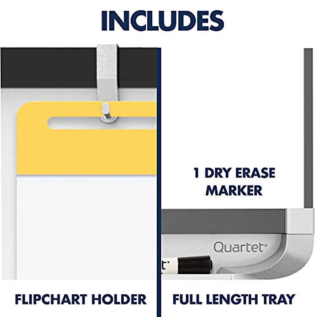 Quartet Easel, Magnetic Whiteboard, 2' x 3', Adjustable, Mobile, Flipchart Holder, Prestige 2, Black Frame (ECM32P2)