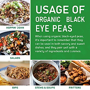 Jiva Organics Organic Black Eye Peas 2 Pound Bag - Cowpeas, Non-GMO, Natural