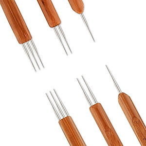 Sunshane 6 Pieces Dreadlock Crochet Hook 0.5mm 0.75 mm Needle Weaving Crochet, Include 1 Hook, 2 Hooks, 3 Hooks for Braid Craft