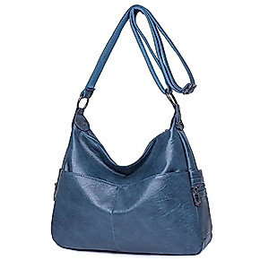 SULCET Crossbody Bag for Women Leather Multi Pockets Shoulder Purse Lightweight Travel Satchel Purse