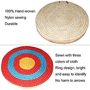 DOSTYLE Archery Targets Traditional Solid Straw Round Archery Target Shooting Bow Coloured Rope Target Face Three Layer for Shooting Practice