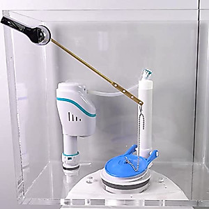 iFealClear 3 Inch Rubber Toilet Flappers Compatible with Gerber 99-788 & Universal Sold Brass Toilet Tank Flush Lever Replacement, High Performance- Long Lasting, Easy to Install, Blue & Chrome