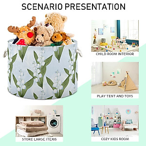 Lilies Valley Large Storage Basket for Toys Storage Bin Box Kids Laundry Hamper for Nursery Clothes, Toys, Books, Home Decor