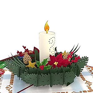Lovepop Christmas Candle Pop Up Card, 5x7-3D Greeting Card, Pop Up Christmas Cards, Kids Christmas Card, 3D Holiday Card, Winter Cards