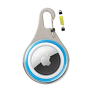Nite Ize, Inc. WATP-03T-R6 Nite IZE Wearabout Clippable, Apple AirTag Locking Carabiner for Pets, Blue Tracker Holder