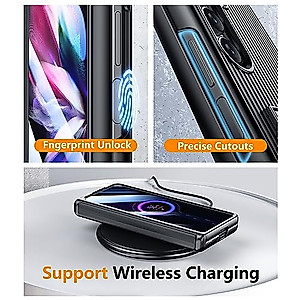 SPIDERCASE Designed for Samsung Galaxy Z Fold 5 Case,Built-in [Screen Protector] [Hinge Protection] [Kickstand] Full Body Heavy Duty Rugged Shockproof Case for Galaxy Z Fold 5 - Black