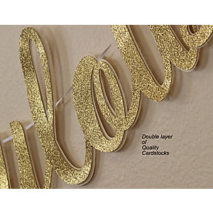 All About Details Celebrate Cursive Banner, 1set, Birthday Banner, Graduation Banner, Anniversary Banner, Bridal Shower Banner, Retirement Banner (Gold)