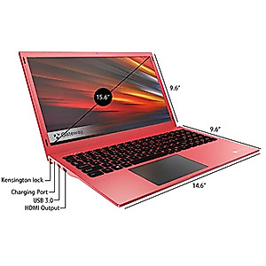 Gateway 15.6 FHD Ultra Slim Notebook in Red Intel Quad Core up to 3.1Ghz 4GB DDR4 128GB SSD Tuned by THX Audio HDMI Cortana Webcam Windows 11 (Renewed)