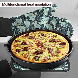 Manatee Oven Mitts and Pot Holders Sets,Heat Resistant Non-Slip Cooking Gloves with Cotton Lining for Kitchen Baking Grilling BBQ