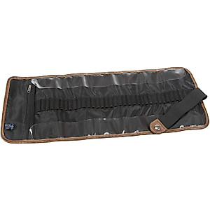 Speedball Canvas Roll Up Pencil Case, Denim W/Brown Trim, Holds Up To 36 Pencils