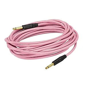 MECCANIXITY Guitar Instrument Cable 19.69 Feet 1/4 Inch to 1/4 Inch TRS Straight to Straight Angle Electric Bass Cable Cord for Guitar Bass Pink