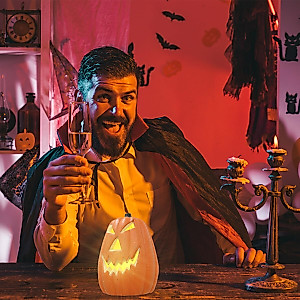 VOSAREA Halloween Led Pumpkin Lights Light Up Jack O Lantern Pumpkin Figurine Lantern Outdoor Pumpkin Decoration for Halloween Haunted House Props