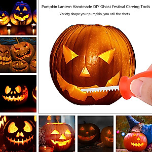 Amosfun 1 Set 6 Pcs Halloween Jack-o-Lantern Carving Carving Knives for Pumpkin Lamp Scraper Tool Halloween Pumpkin Carving Tools Fruit Carver Pumpkin Shaving Kit Props Metal