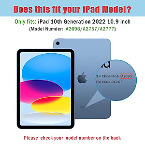 ProCase for iPad 10th Generation Case 10.9 Inch 2022, Slim Stand Protective 10th Gen iPad Case with Translucent Hard Back, Smart Cover iPad 10 Case, Support Touch ID, Auto Wake/Sleep -Navy